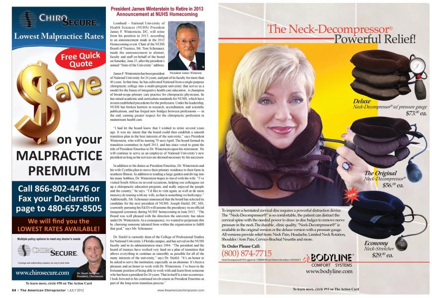 President James Winterstein to Retire in 2013 Announcement at NUHS ...