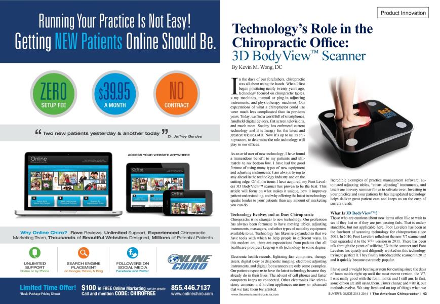 Technology s Role In The Chiropractic Office 3D Body View Scanner 