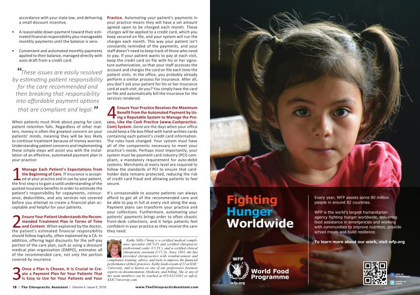 World Food Programme | The American Chiropractor | JUNE 2016