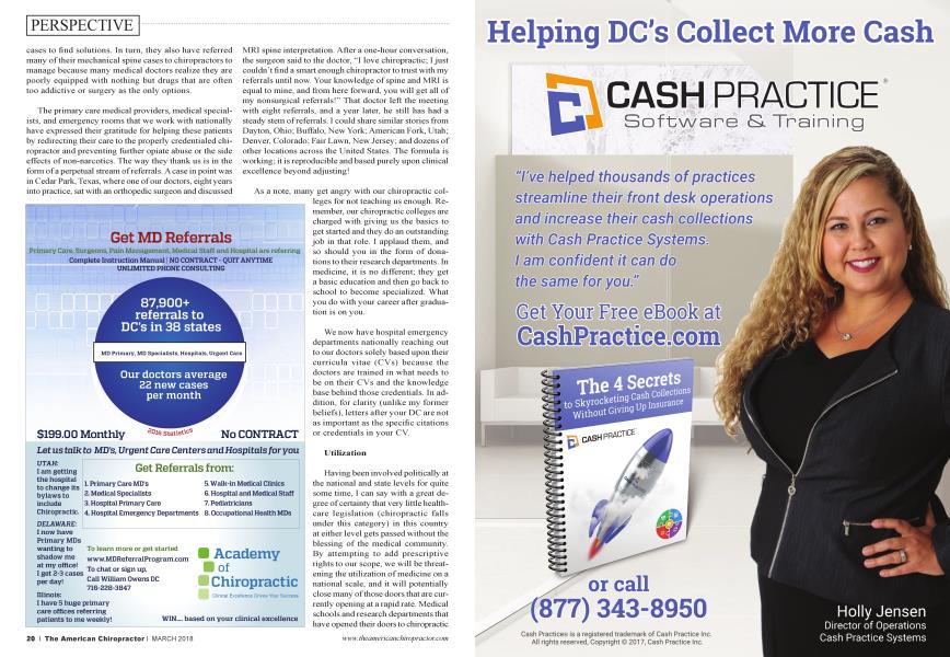 Cash Practice Inc. | The American Chiropractor | MARCH 2018