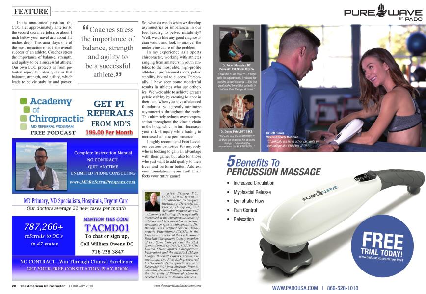 PADO: PUREWAVE | The American Chiropractor | FEBRUARY 2019