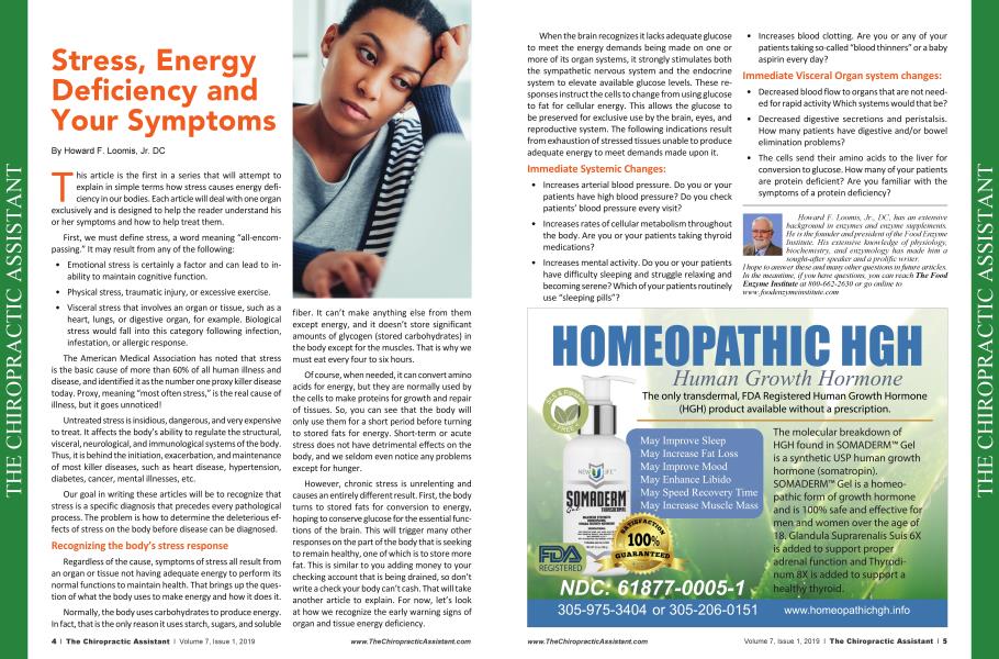 Stress, Energy Deficiency and Your Symptoms | The American Chiropractor ...